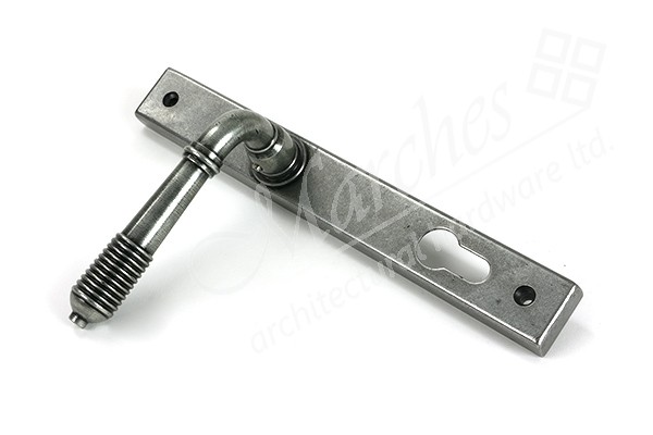 Reeded Slimline Lever Espag. Lock Set - Pewter Patina - Espagnolette ...