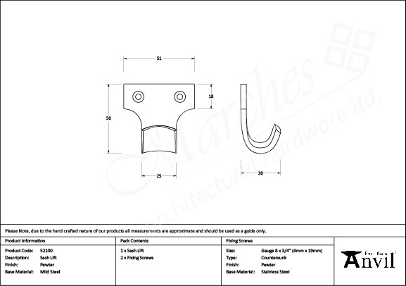 Sash Lift - Pewter Patina - Sash Lifts & Pulls - Sash Window - Window ...