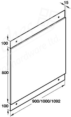 Stainless steel splashback, 900/1092 x 800 mm - Splashback panels and ...