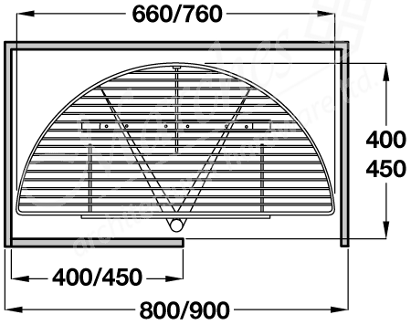 Slide out half circle carousel, 645-790 mm spindle - Carousels - half ...