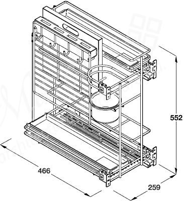 Multipurpose pull out unit, for 300 mm cabinet width - Pull out storage ...