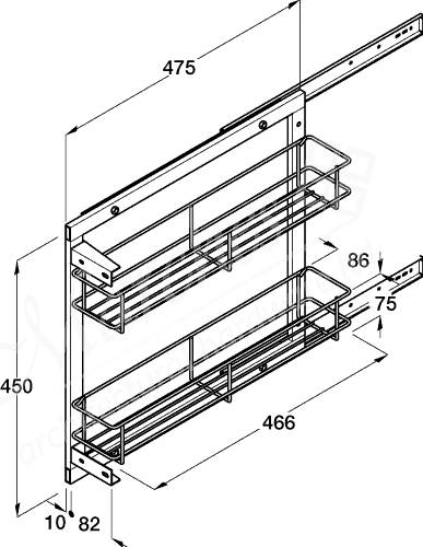 Linear Storage Pull-out 150mm - Pull out storage units - Kitchen ...