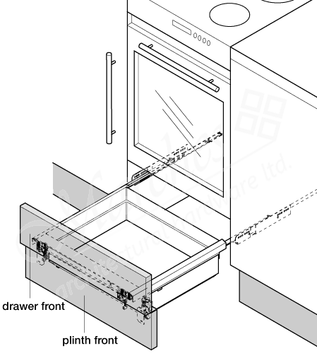 Under Oven Drawer Set - Moulded plastic drawer system - Kitchen ...