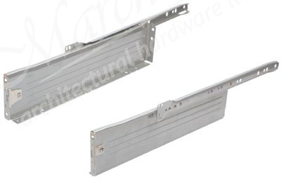 Essentials metal drawer sides, 86 mm high, aluminium (RAL 9006) finish ...