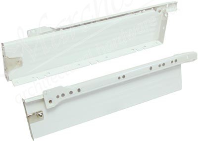 Essentials metal drawer sides, 86 mm high, white (RAL 9010) finish ...