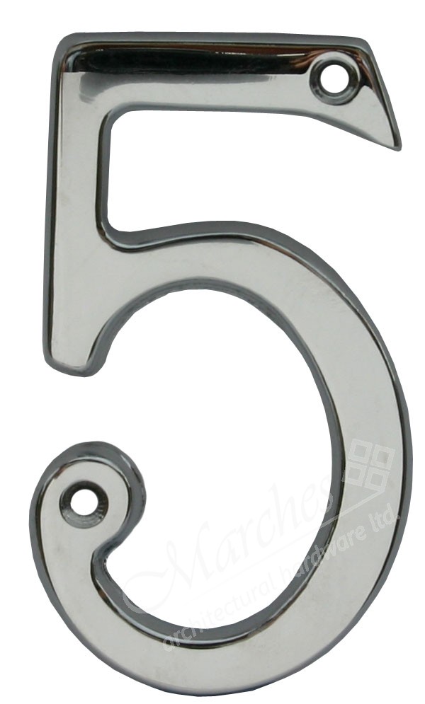 Carlisle Numeral 5 - Polished Chrome - Numerals & Letters - Door ...