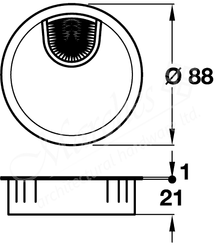Cable Outlet Alu Col 80mmdia - Cable outlets - Cable management ...