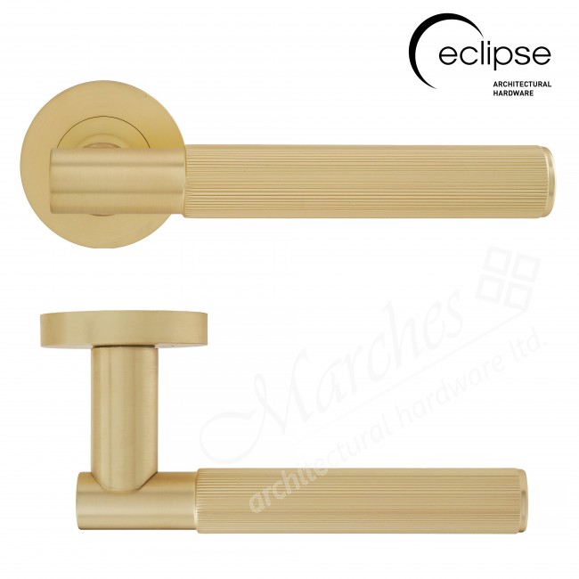 Insignia Linear Knurled Lever On Rose - Satin Brass (Zinc) - Lever ...