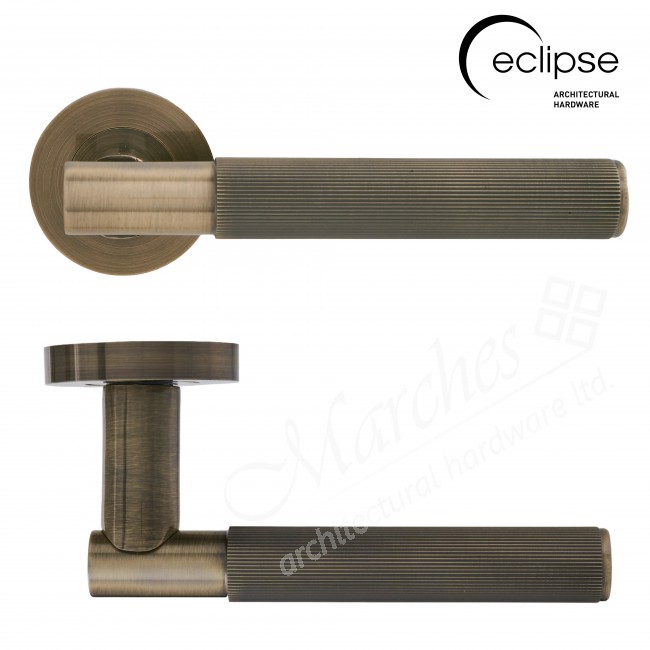 Insignia Linear Knurled Lever On Rose - Antique Bronze (Zinc) - Lever ...