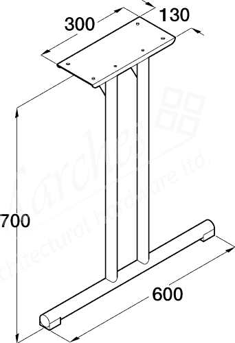 T Type Table Leg 700mm - Cabinet Fittings - Cabinet & Kitchen Fittings ...