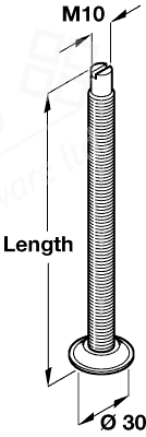 Plinth adjusting screws, M10 - Cabinet carcase and plinth fittings ...