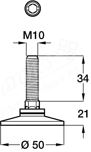 Height Adjuster M10x55mm - Plinth Fittings & Furniture Feet - Cabinet ...