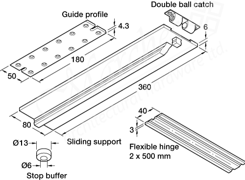 Folding Table Top Fitting Set - Table fittings - Cabinet Components ...