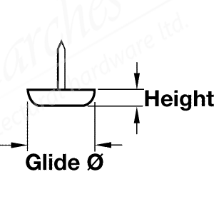 Pin type glide - Marches Architectural Ironmongery
