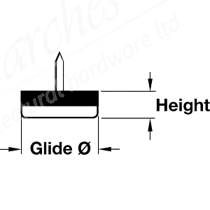 Pin type glide - Marches Architectural Ironmongery