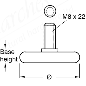 Base levellers, with threaded bolt - Plinth Fittings & Furniture Feet ...