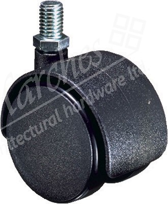 Twin wheel castor, thread fixing, ø 35-50 mm - Castors: Swivel ...
