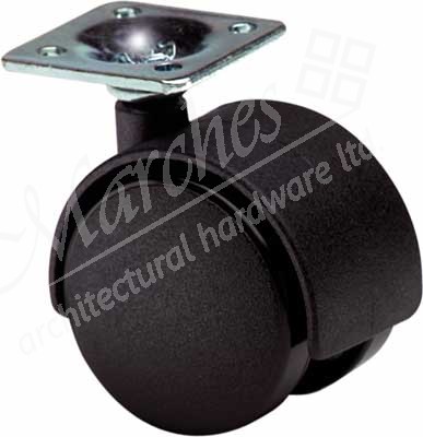 Twin wheel castor, plate fixing, ø 35-50 mm - Castors: Swivel - Carcase ...