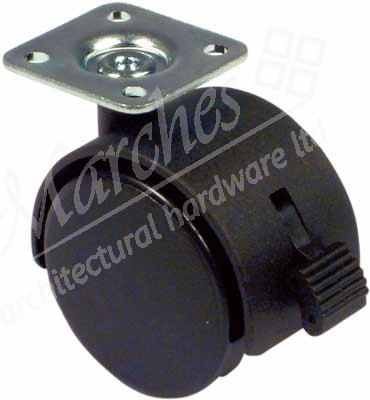 Twin wheel castor, plate fixing, ø 40-50 mm - Castors: Swivel - Carcase ...