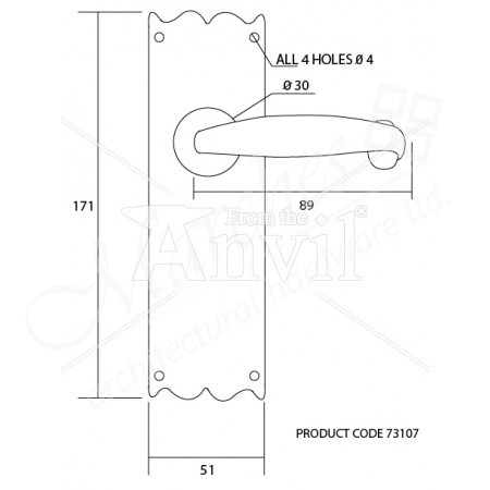 Cottage Lever Latch Set - Black - Lever Handles on Backplate - Door ...