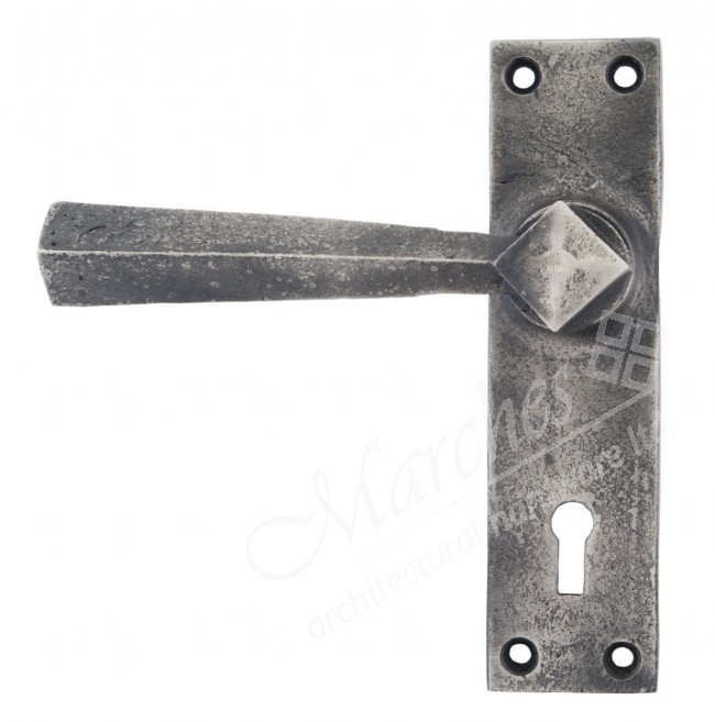 Straight Lever Handle Sets - Antique Pewter - Lever Handles on ...