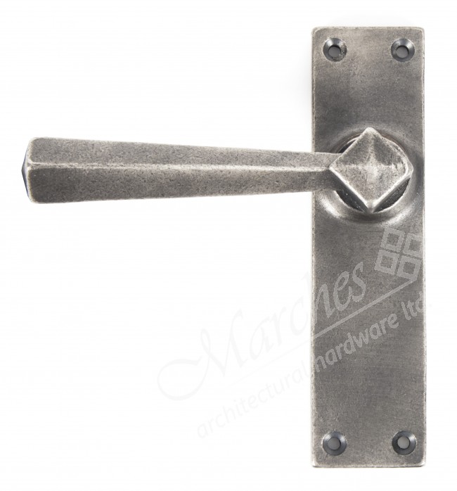 Straight Lever Handle Sets - Antique Pewter - Lever Handles on ...