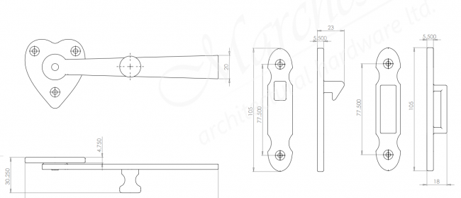Ludlow - Thumb latch Set with Chain - Powder Coated - Thumb & Gate ...