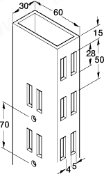 Four sided column, double slotted on two sides - Shopfitting and ...