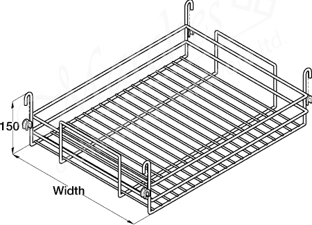 W/robe Wire basket 305x505x150mm Silver - Pull out storage systems ...