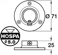 Wall flange socket, for ø 38 mm tubes - Wall plates - Bar railing ...