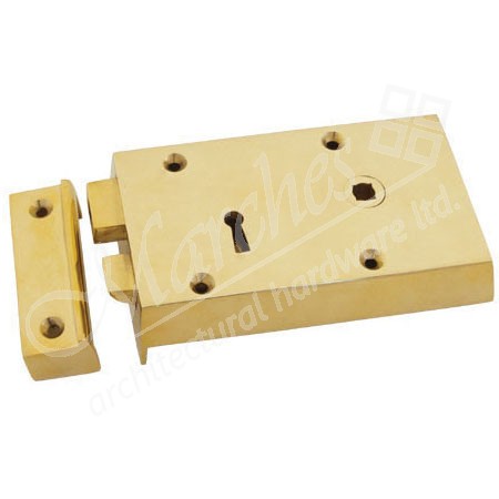 Small Right Hand Rim Lock - Polished Brass - Rim Locks & Latches ...