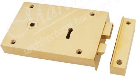 Large Left Hand Rim Lock - Polished Brass - Rim Locks & Latches - Locks ...