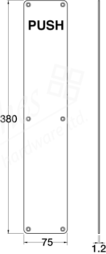 Push Finger Plate 380x75mm Sss - Push plates - Door Furniture ...