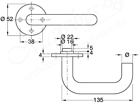 Safety Lever Handle 16mmdi Sss - Lever Handles - Door Furniture ...