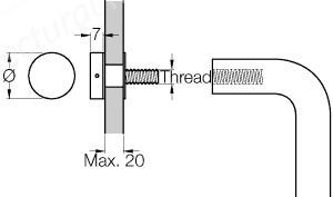 Bolt through fixing bolt, for glass - Screws and fixing for door ...
