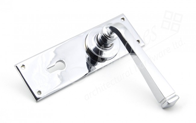 Avon Lever Lock Set - Polished Chrome - Lever Handles on Backplate ...