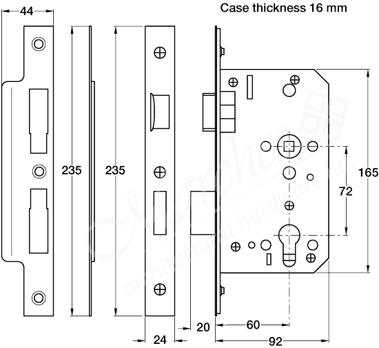 Mortice Sash Lock 60mm Sss - Sash locks cases - Locking and Security ...