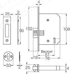 Modular mortice 5 lever clawbolt deadlock - Hook & claw bolt locks ...