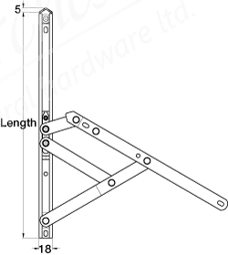 Friction hinge, for top hung windows - Window hinges - Window fittings ...