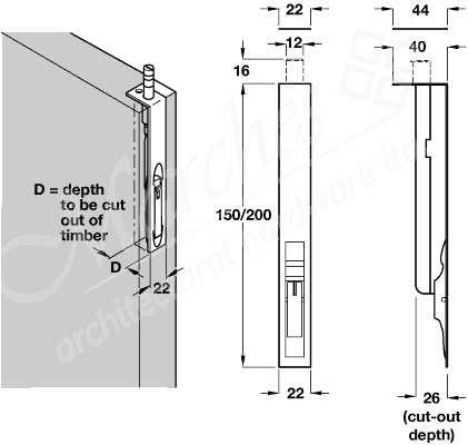 Lever action flush bolt - Bolts - Door Furniture - Ironmongery ...