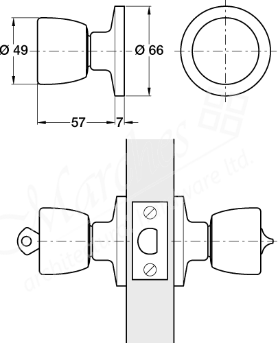 Privacy Lock Set Satin Ni - Knob Furniture - Door Furniture ...