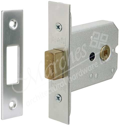 Mortice box deadbolt, 44 mm backset, 65 mm case size - Mortise bathroom ...