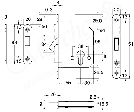 Sliding Door Lock 85mm - Hook & claw bolt locks - Locking and Security ...