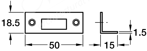 Angle Plate. To Suit Rectangular Bolt Sh - Sockets & receivers - Door ...