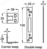 Security shoot bolt keep - Cylinder 3 point locks - Locking and ...