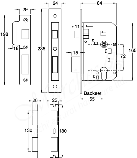 Mortice Escape Sashlock St St - Sash locks cases - Locking and Security ...