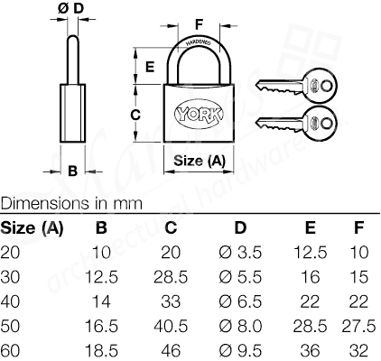 Standard brass padlock, keyed to differ - Padlocks and Fittings - Locking and Security ...