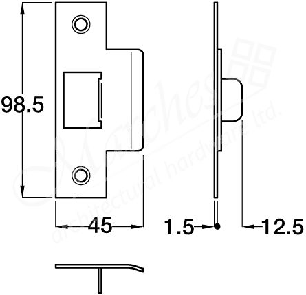 Lipped Strike Plate - Marches Architectural Ironmongery