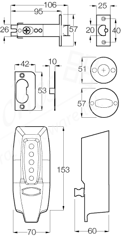 Unican 7000 Series Digitl Lock - Access control equipment - Door Closing & Accessories ...