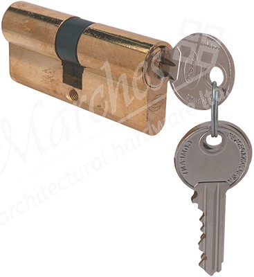 Double cylinder, keyed to differ, bright brass - Cylinders - Locking ...